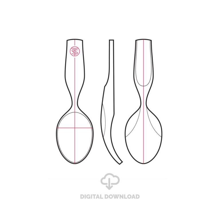 Spoon Template PDF – 3 Views – Digital Download – The Spoon Crank