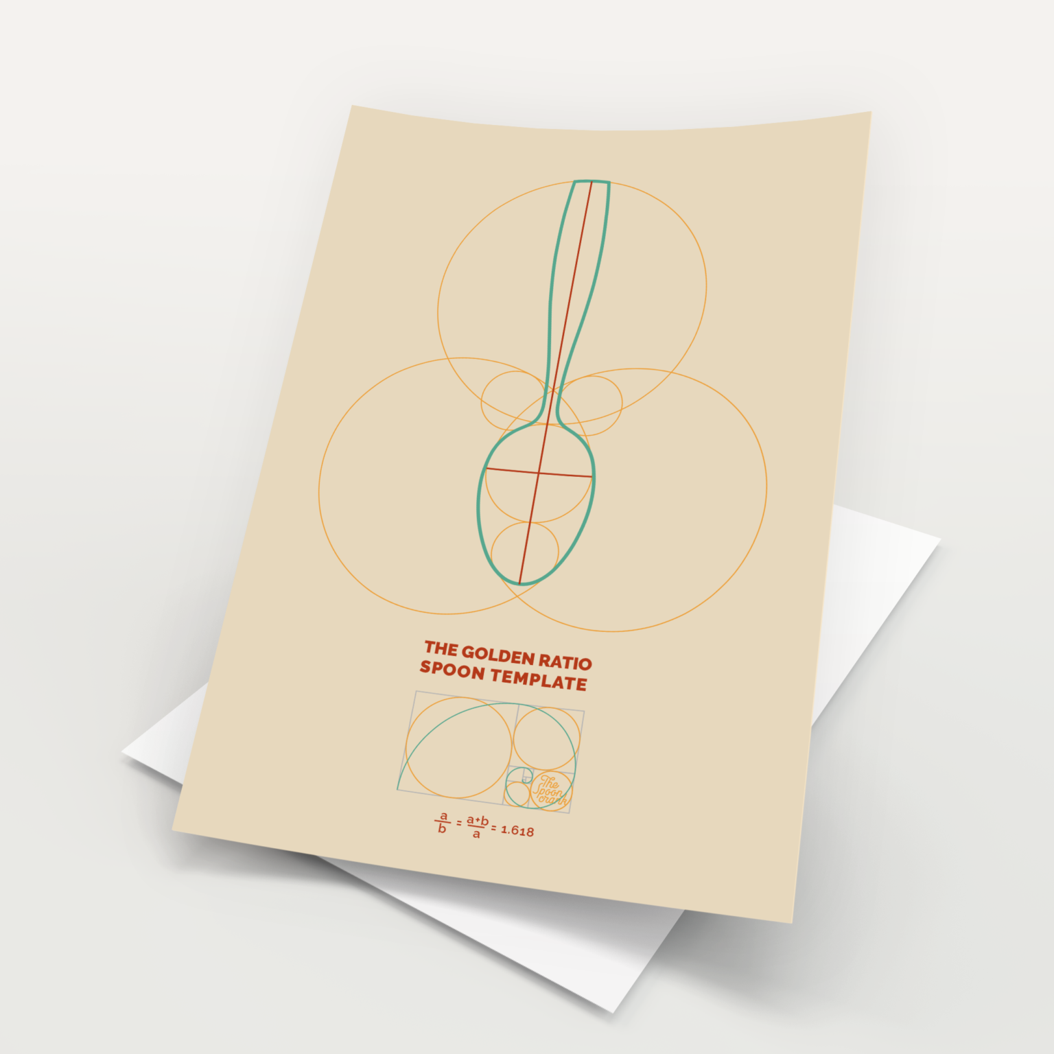 The Golden Ratio Spoon Template - Digital Download - PDF - The Spoon Crank