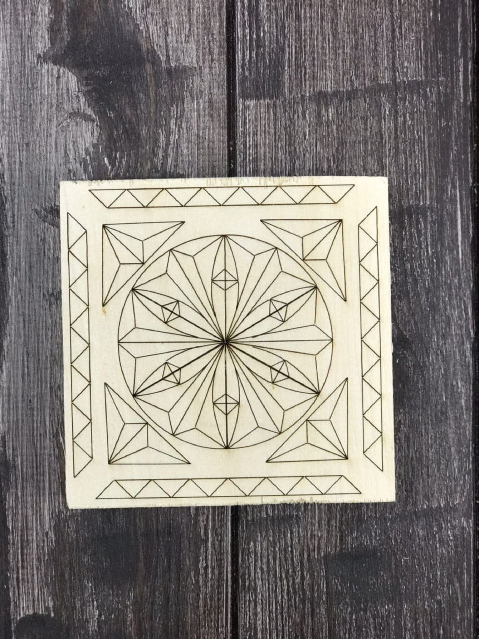 Square Chip carving practice board – Chip carving pattern – Basswood ...