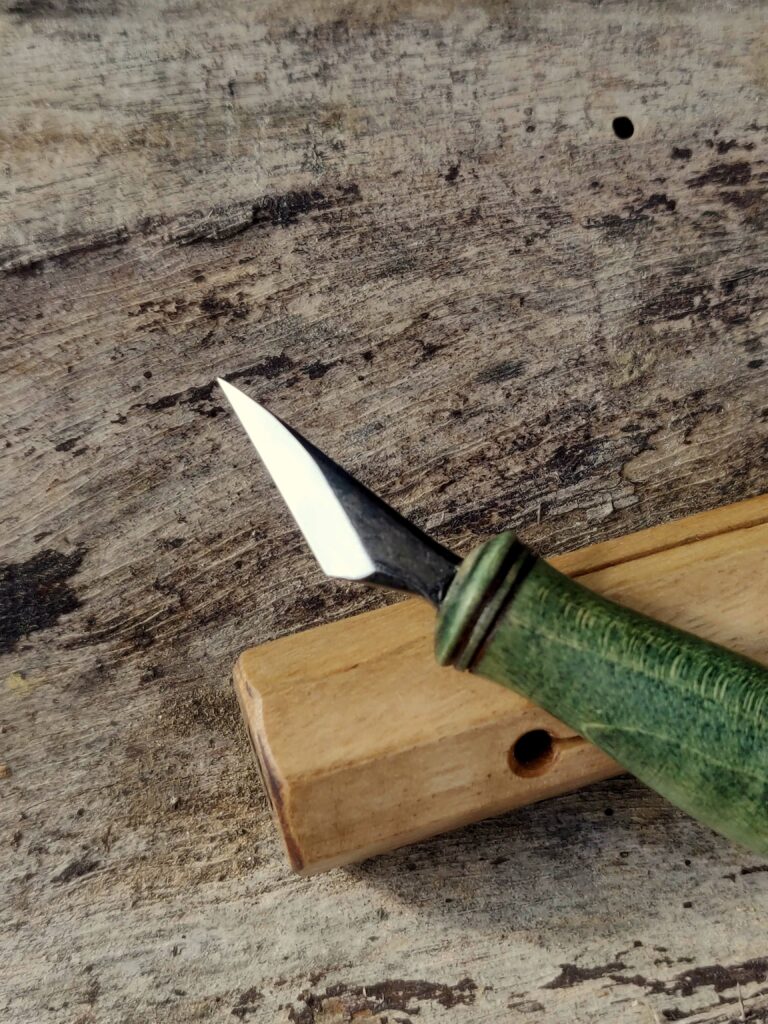 Hand forged Kolrosing Knife V2.0 – Green – The Spoon Crank