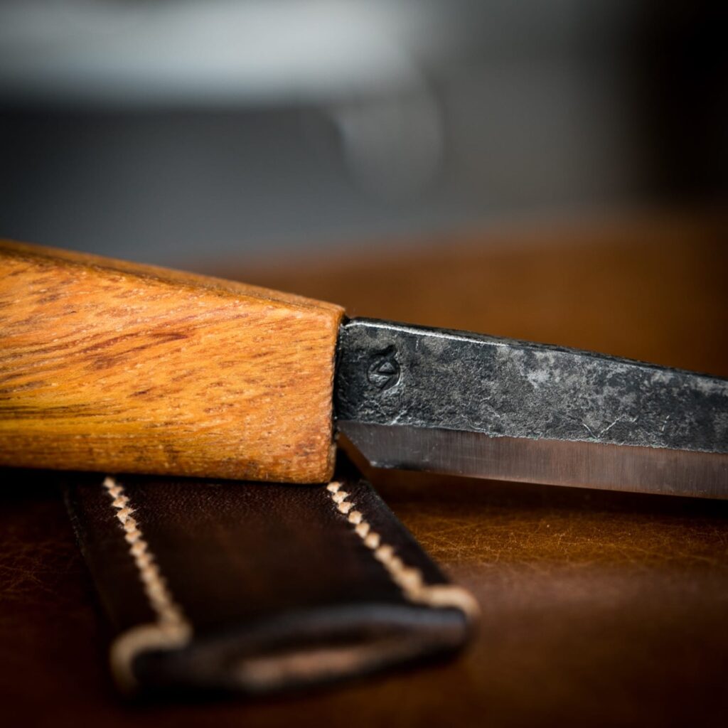 Caapora Wood Carving Knife – 100mm Blade – Cherry Handle – Sloyd Knife ...