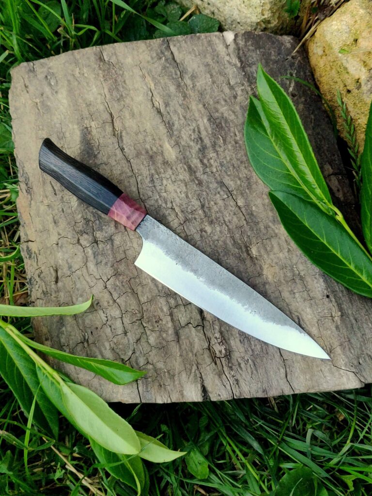 Chef’s knife, Flat grind GYUTO, kitchen knife, Thin grind, 52100/100Cr6 ...