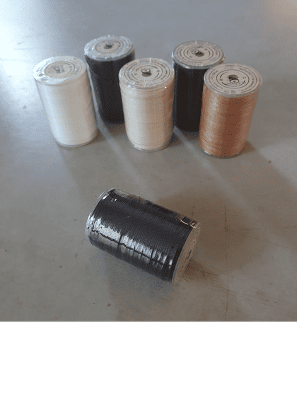 Polyester Round Waxed Thread – Black – The Spoon Crank
