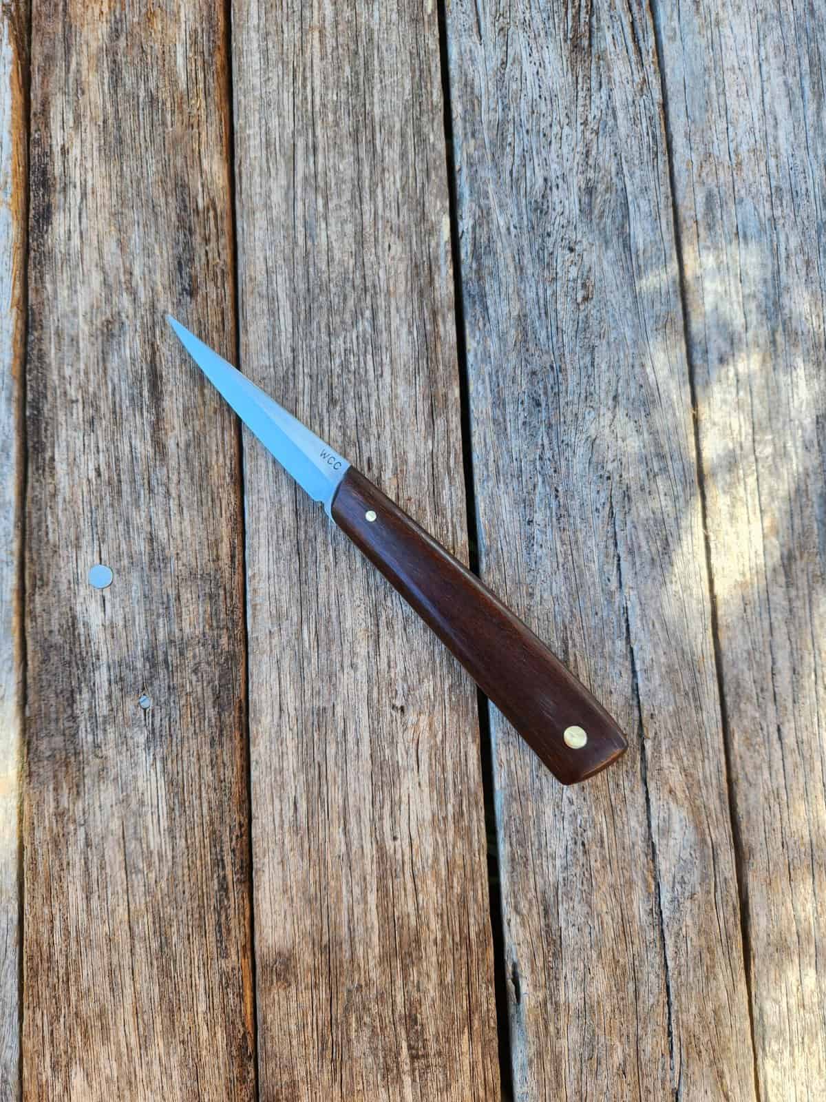 Custom 85mm Full Tang Sloyd Knife with Yarran Handle Scales – The Spoon ...