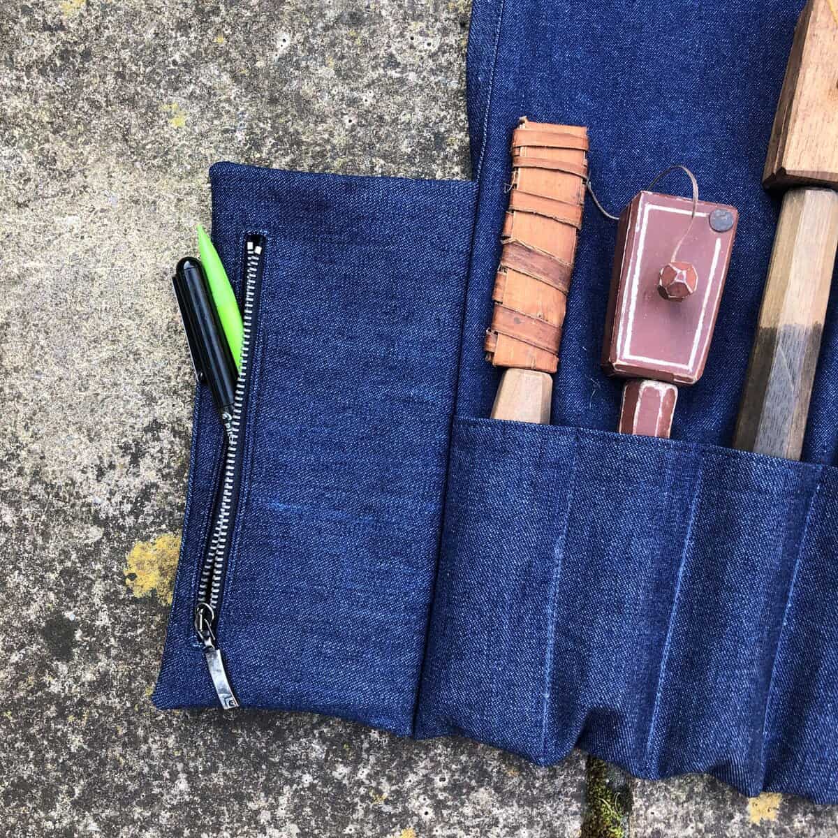 Dark Blue Denim Tool Roll – The Spoon Crank