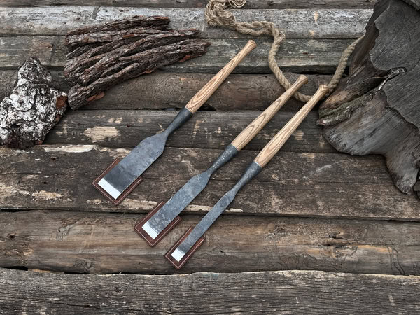 3-Piece Hand-Forged Carpenters Slick Chisel Set – The Spoon Crank
