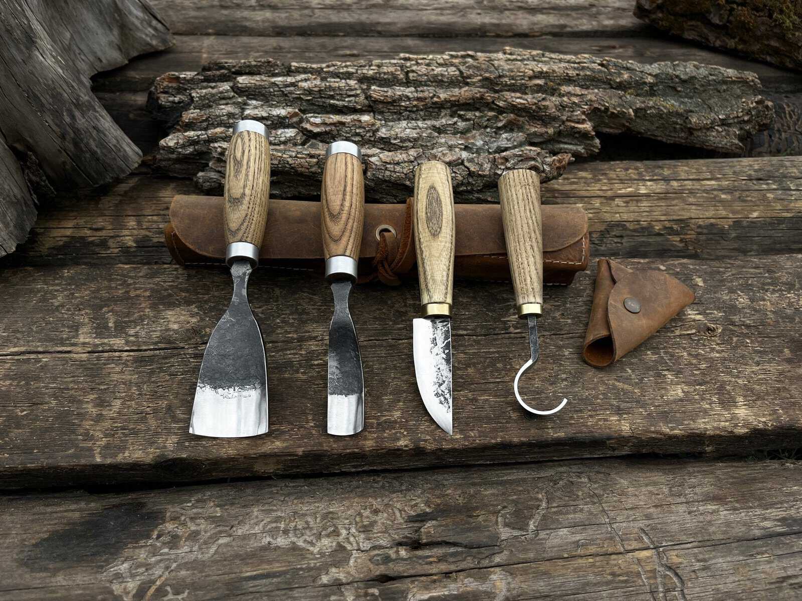 4-Piece Wood Carving Tool Set – The Spoon Crank