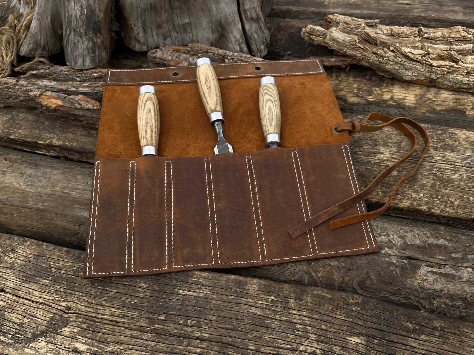 6 Pocket Leather Chisel Roll – The Spoon Crank
