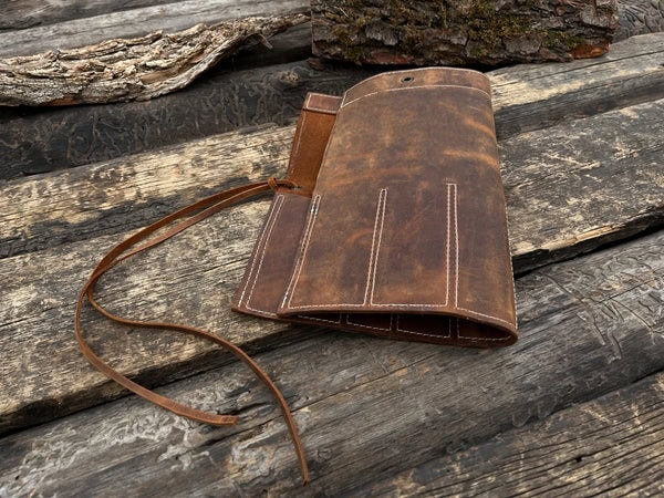 8 Pocket Leather Chisel Roll - The Spoon Crank