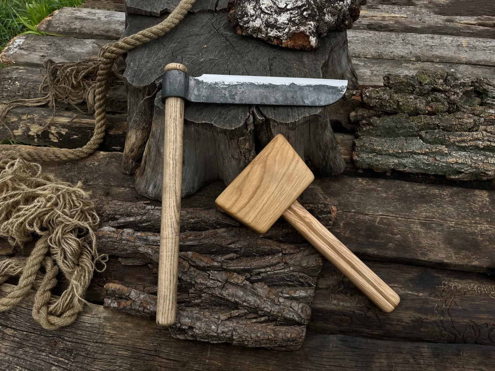 Splitting Froe with Wooden Mallet – The Spoon Crank