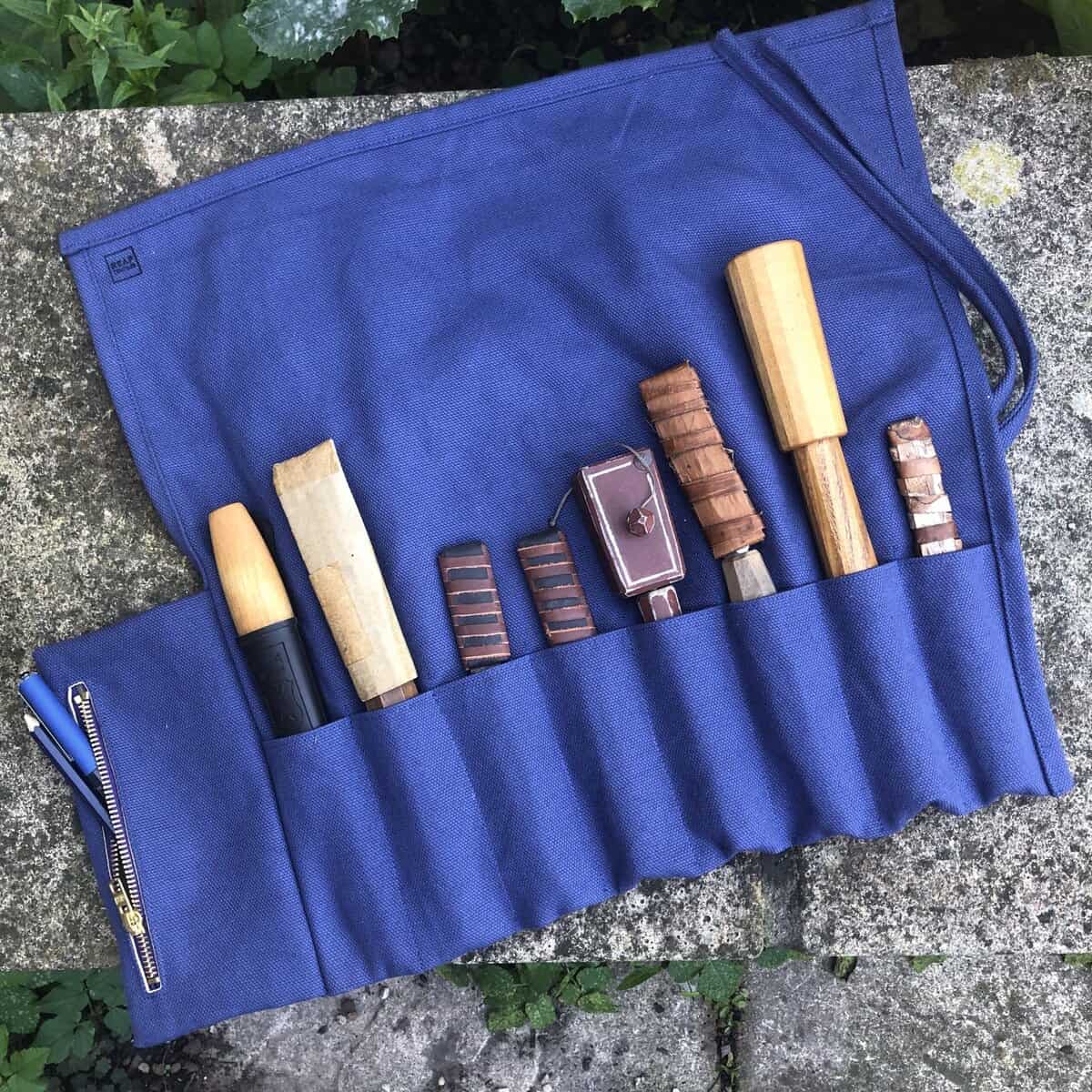 Royal Blue Canvas Tool Roll – The Spoon Crank
