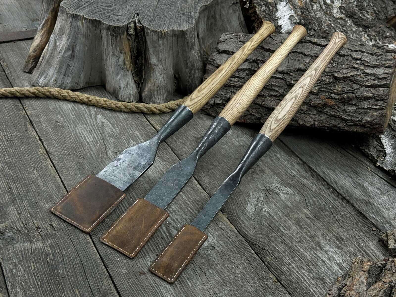 3-Piece Carpenters Slick Chisel Set - The Spoon Crank