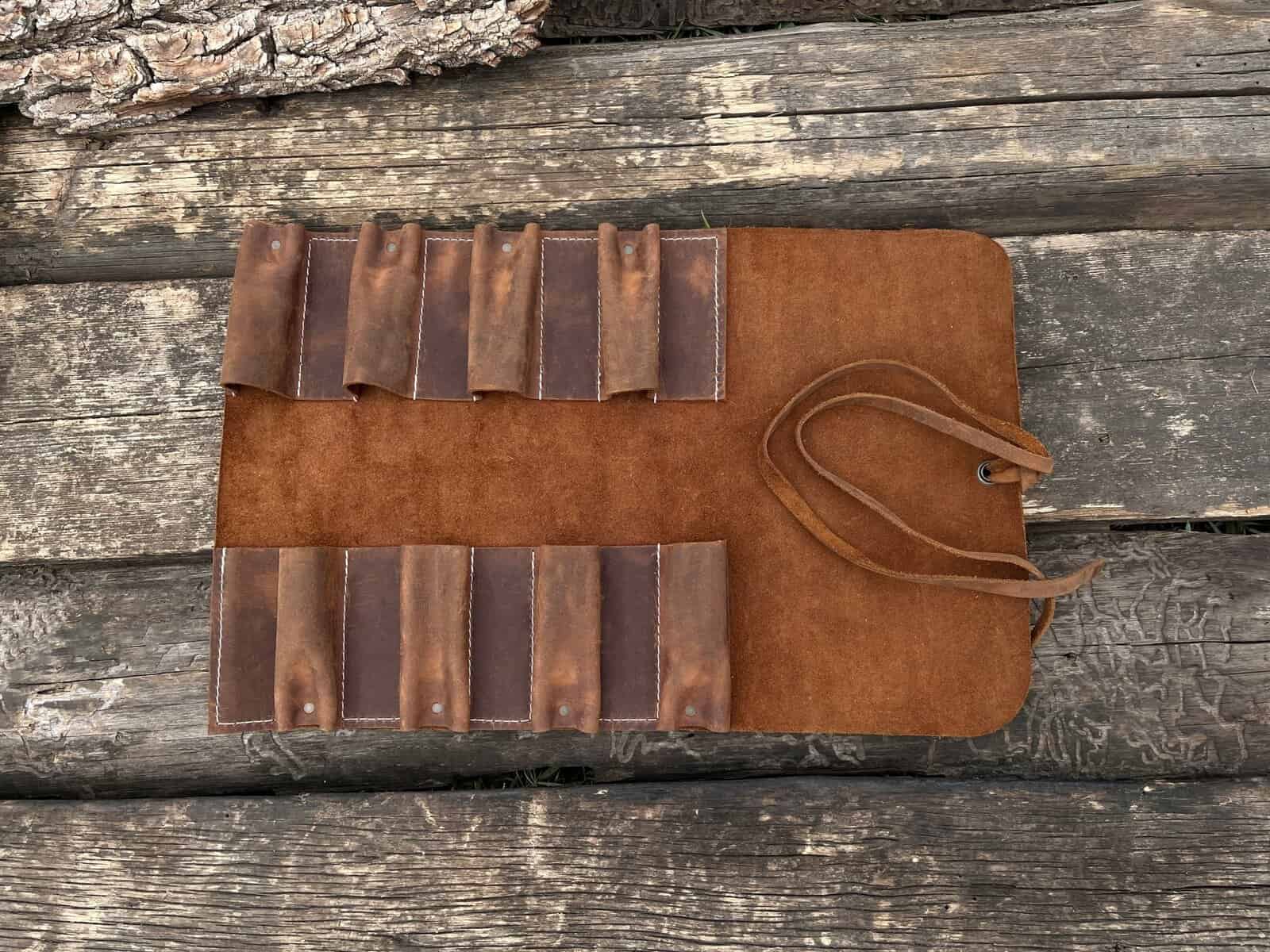 8 Pocket Leather Tool Roll - The Spoon Crank