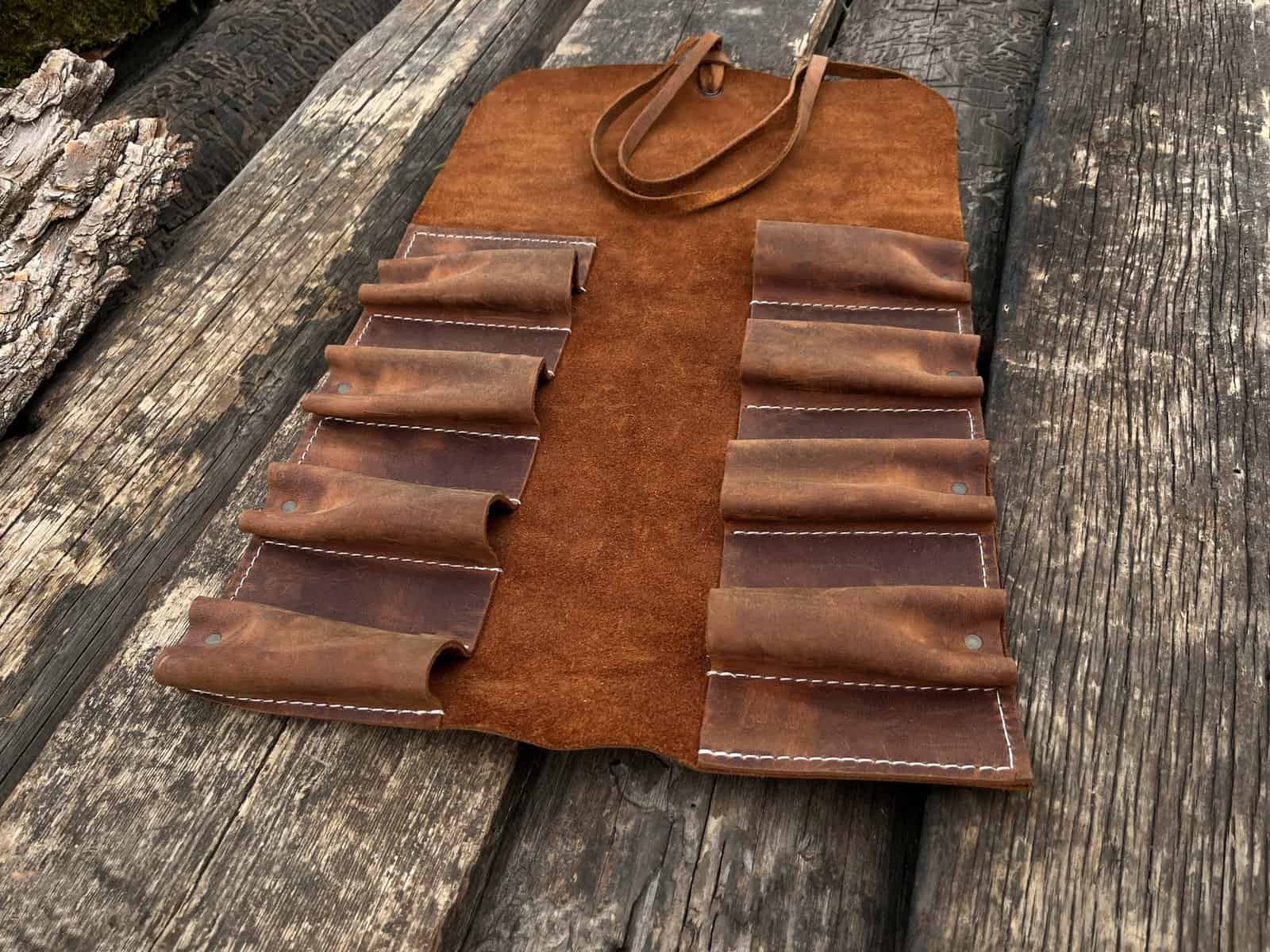 8 Pocket Leather Tool Roll - The Spoon Crank