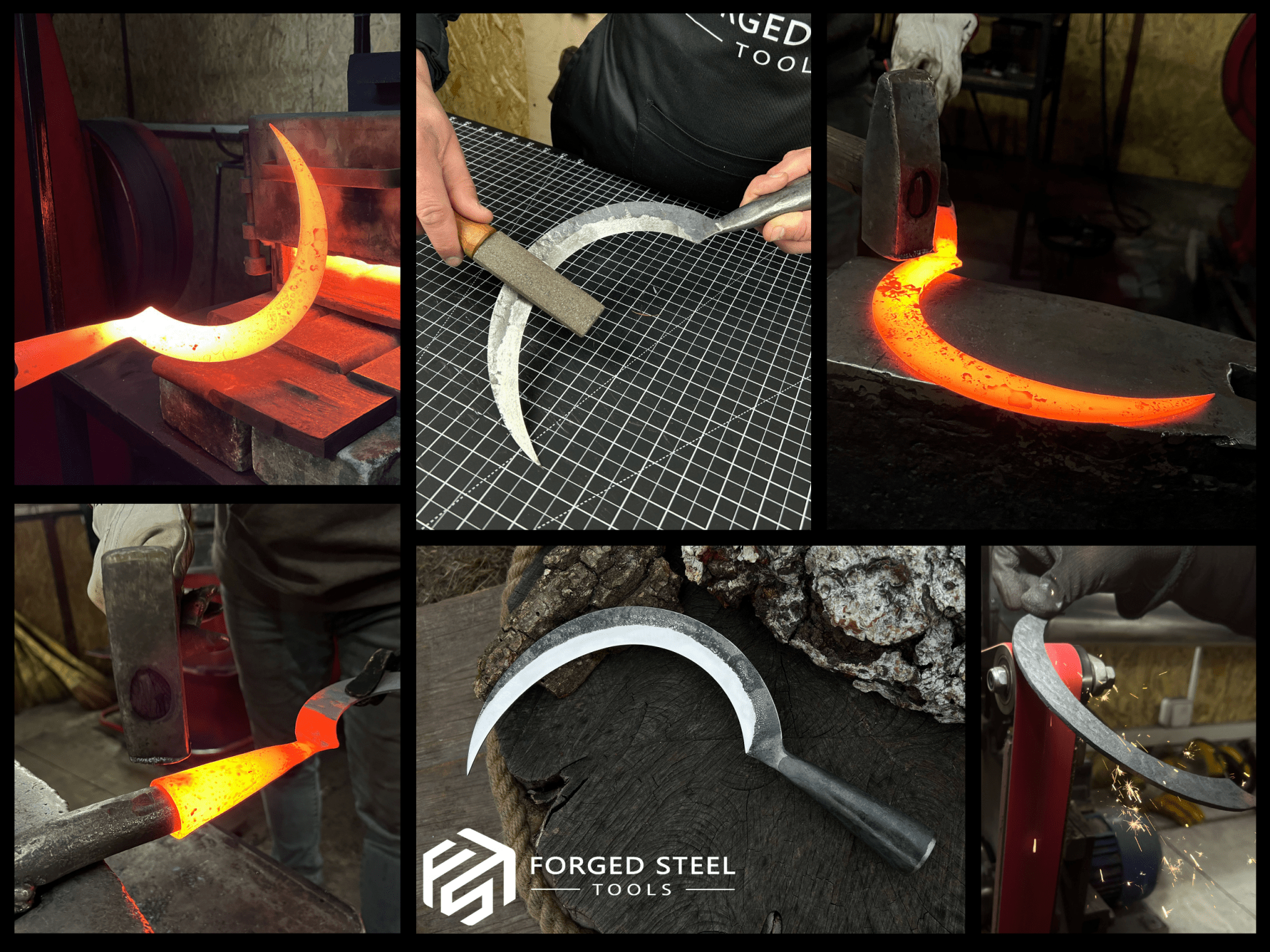 Hand-Forged Large Sickle, ⌀19 cm (7.5 inches) – The Spoon Crank